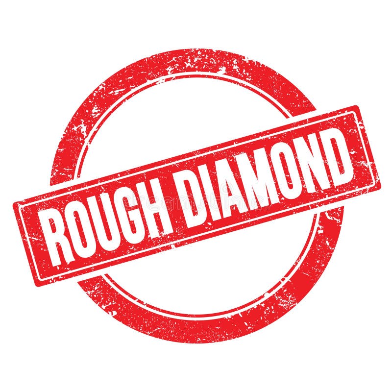ROUGH DIAMOND Text on Red Grungy Round Stamp Stock Illustration ...