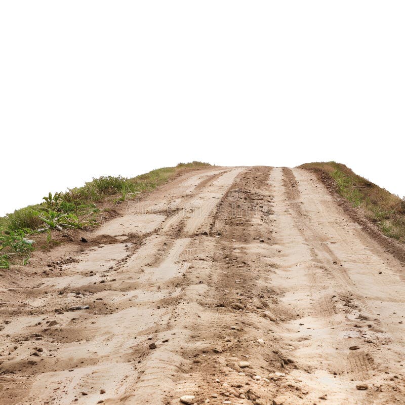 Rough Dirt Road Pathway with Grass on Sides. Countryside and Rural Mud ...