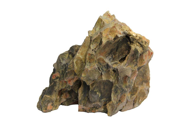 Rough Dragon Stone with Natural Rock Texture Isolated on a White ...