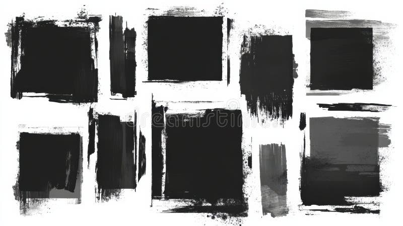 Black Rectangles Featuring Grunge Square Frames Artistic Design Collage ...