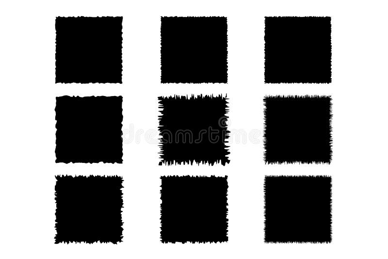 Rough Edge Rectangle Shape. Rip Jagged Grunge Paper Border for Collage ...