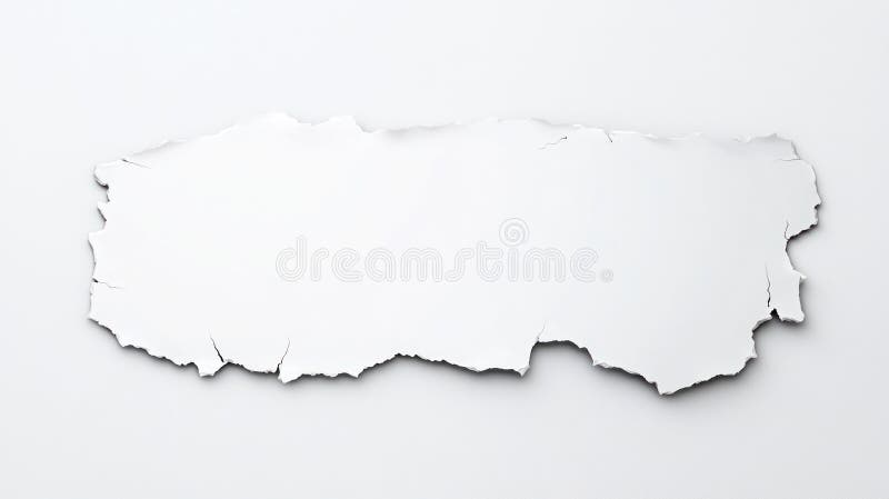 Rough Edged White Paper Strip on Plain Background for Copy Space or ...