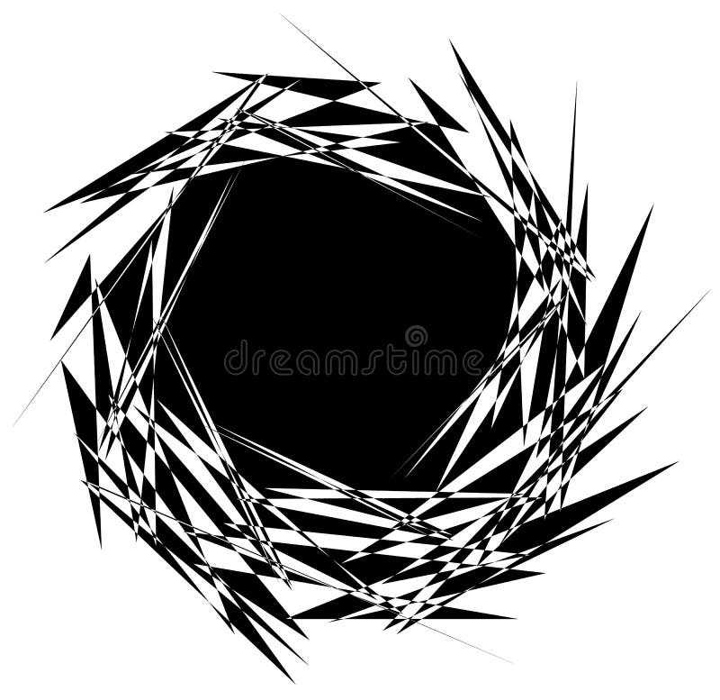 Rough, Edgy Textured Geometric Element. Abstract Black and White Stock ...