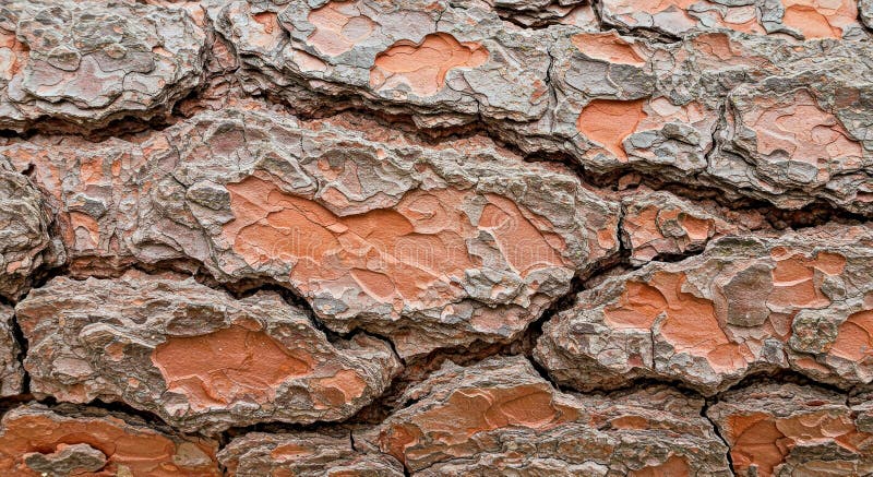 Pine Tree Bark Texture with Rough, Flaky Layers in Shades of Reddish ...