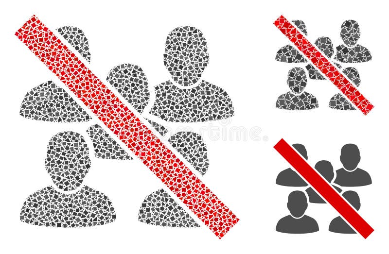 Rough Forbidden Social Group Icon Collage Stock Illustration ...