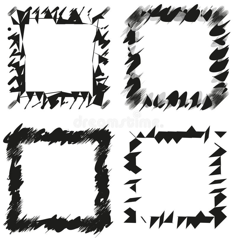 Rough Frame Pattern. Abstract Textured Borders. Artistic Design Layout ...