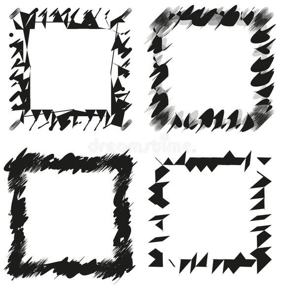 Rough Frame Pattern. Abstract Textured Borders. Artistic Design Layout ...