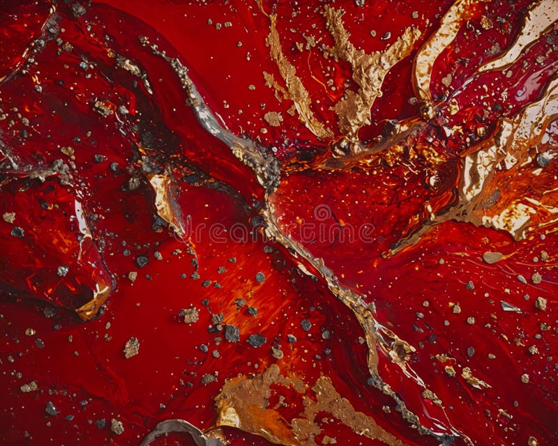 The Rough and Glossy Red Surface Mixed with Shiny Gold Flakes Looks ...