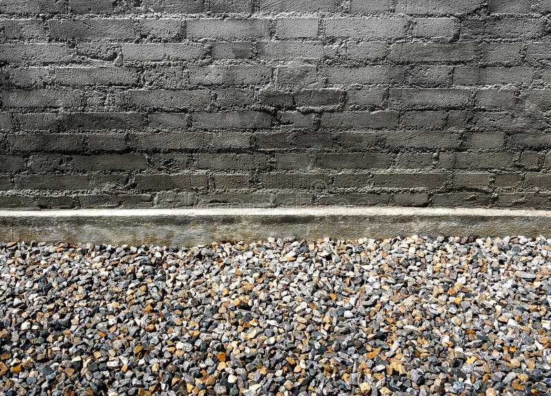 Gray Brick Wall on Stone Floor Stock Image - Image of outdoor, smooth ...