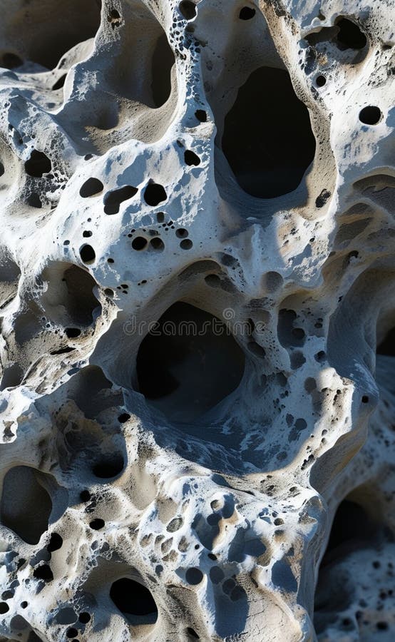A Close Up of a Rock with Holes Stock Illustration - Illustration of ...