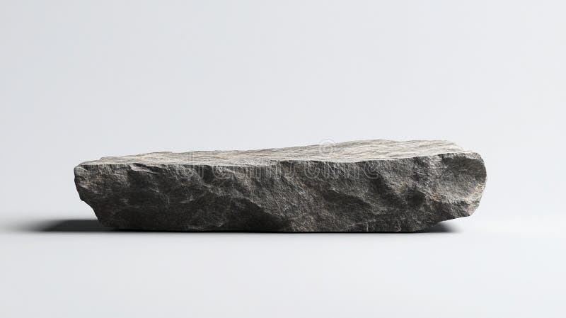 Rough Grey Stone Slab Isolated on White Background Natural Rock Texture ...