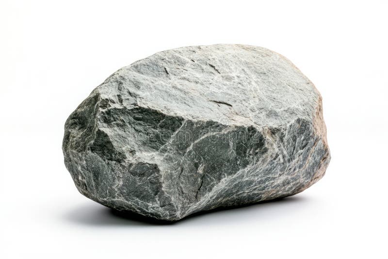 Natural Grey Stone Isolated on White Background. Neural Network AI ...