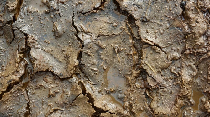 The Rough and Gritty Texture of Mud Drying on the Surface of a Puddle ...