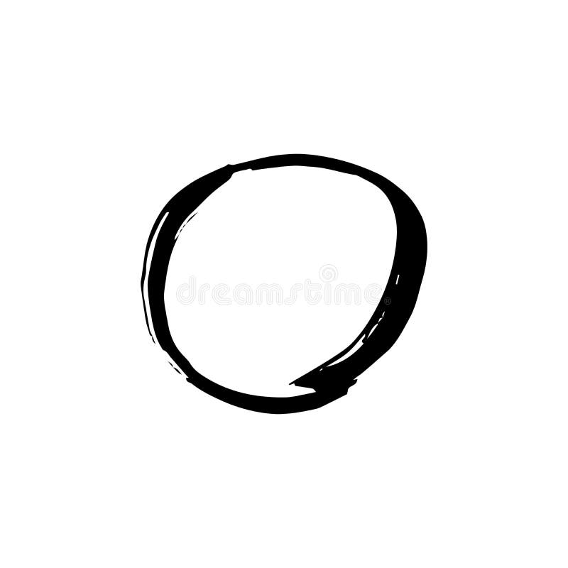 Rough Hand Drawn Circle Black Isolated Vector Frame. Stock Vector ...