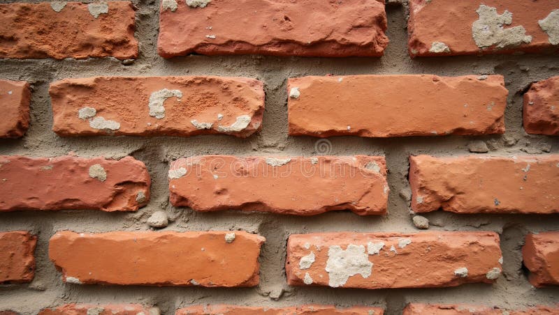 Rough Hand Molded Clay Brick Wall in Warm Red and Brown Tones Stock ...
