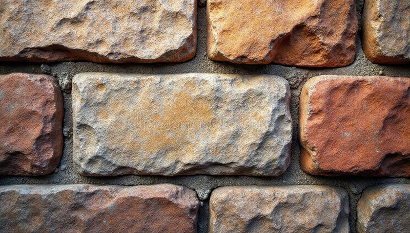 Rough-hewn Rectangular Stone Weathered Texture Earth Hard Beige Stock ...