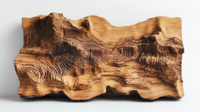 A Rough-Hewn Slab of Oak with Intricate Grain Patterns Stock ...
