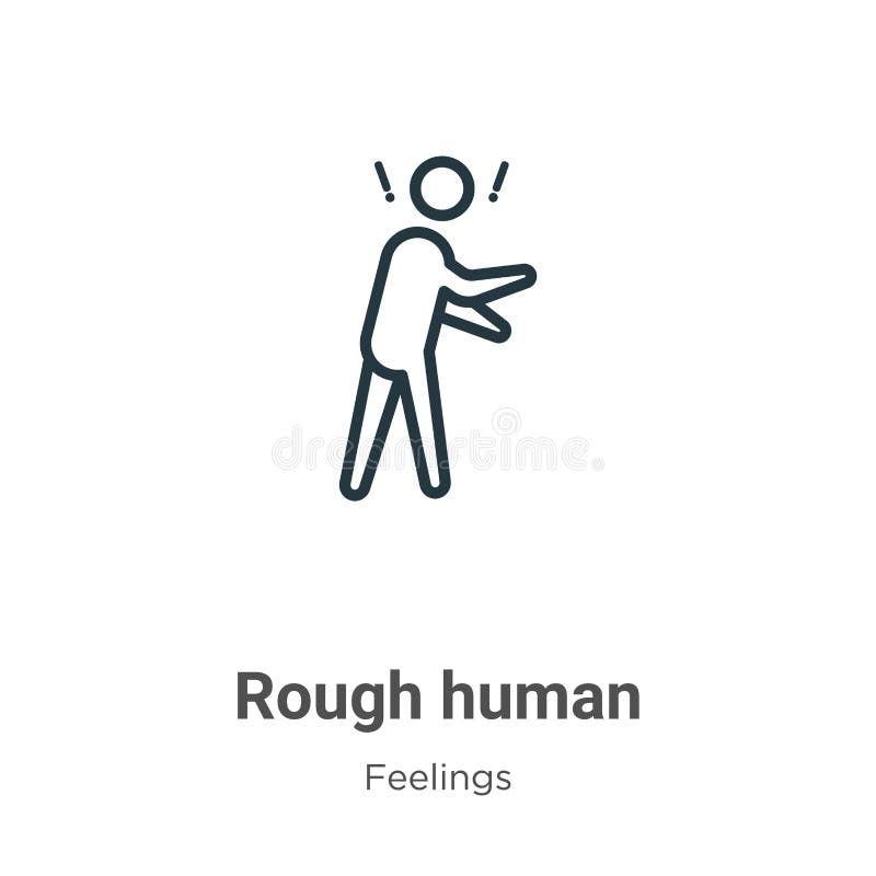 Rough Human Outline Vector Icon. Thin Line Black Rough Human Icon, Flat ...