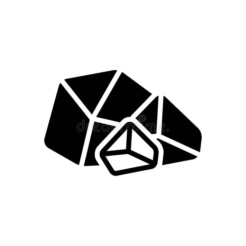 Black Solid Icon for Rough, Crystal and Rugged Stock Vector ...