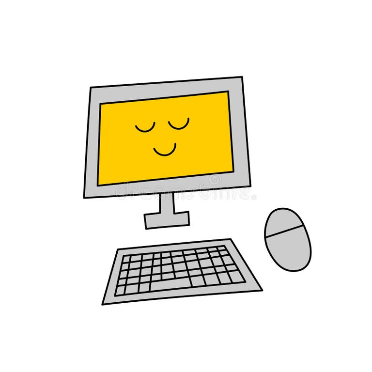 Rough Illustration of a Sleeping Computer Stock Illustration ...
