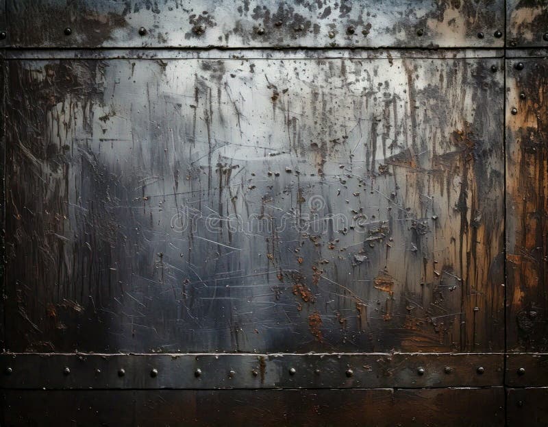 Rough, Industrial Aluminum Panel with Visible Welding Marks, Deep ...
