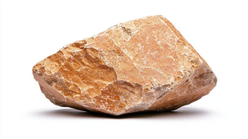 Rough Light Brown Rock on White Background Stock Illustration ...