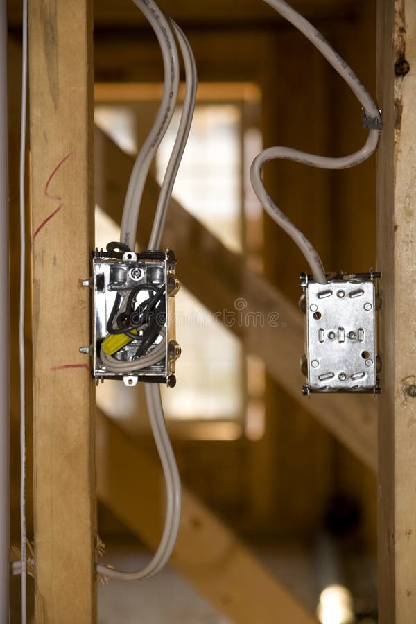 Open Electrical Box in a Home Under Construction Stock Image - Image of ...