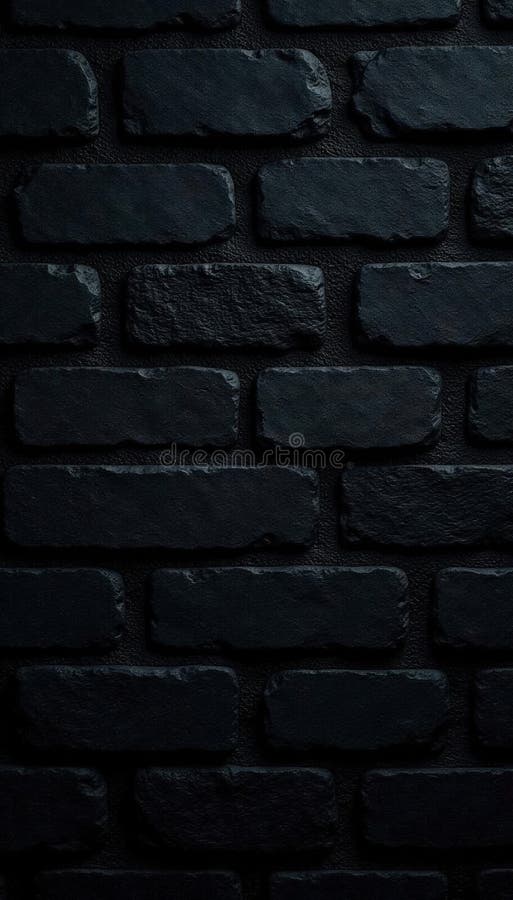 Rough, Matte Black Brick Texture Deep Crevices, Uneven Surface ...