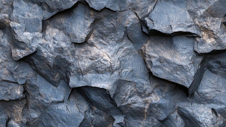 Rough Metallic Rock Texture 3D Render, Stone Wall, Gray, Texture ...