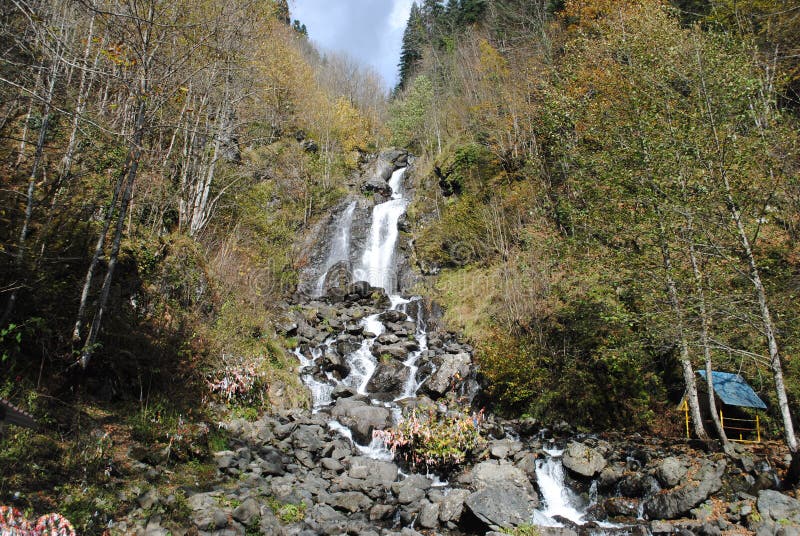 Rough Mountain River Waterfall Stock Photo - Image of blue, mountain ...