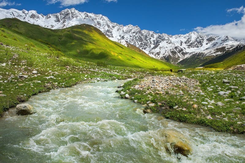 Landscape in Upper Svaneti, Georgia Stock Image - Image of environment ...