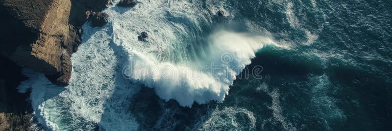 Rough Ocean Waves Hitting Jagged Coastal Cliffs Stock Photos - Free ...