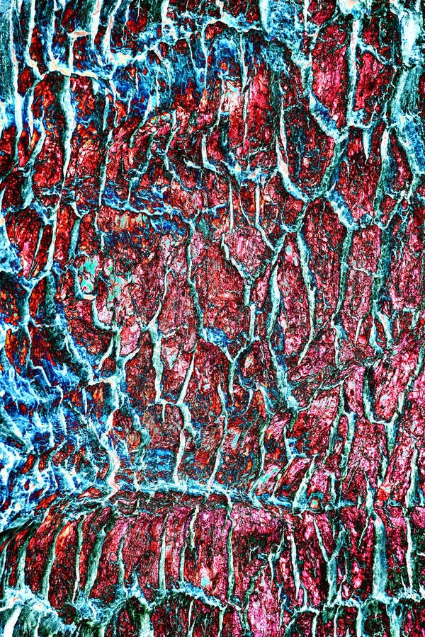 Rough Old Natural Oak Bark. Changed Color Scheme. Stock Image - Image ...