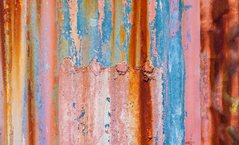 Rough Painted Corrugated Iron Textures Stock Image - Image of metal ...