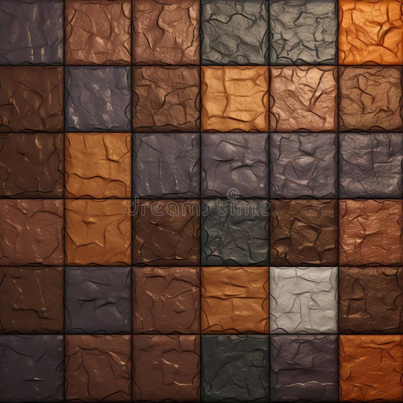 Rough Pattern Leather Tiles in Harmonious Color Palette Composition ...