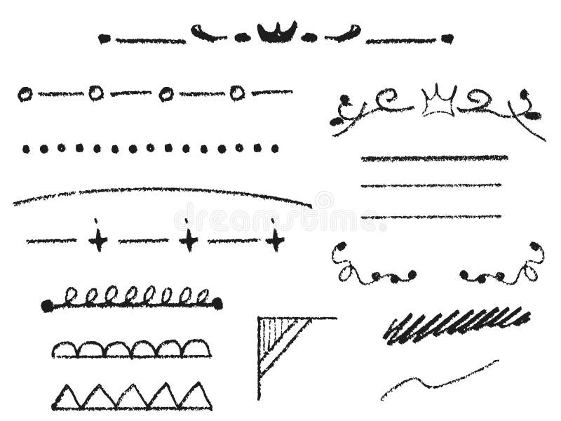 Rough Pencil-drawn Decorative Borders. Stock Illustration ...