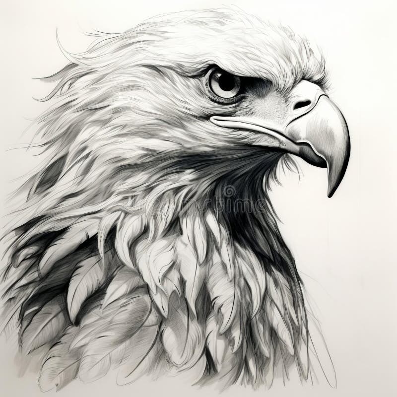 Rough Pencil Sketch of an Eagle: a Glimpse into the Creative Process ...
