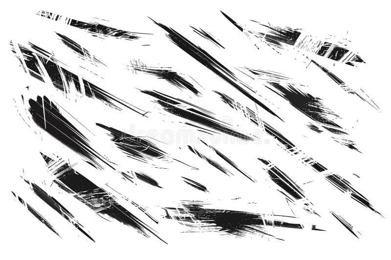 Rough Pencil Sketch Lines Pack Set Isolated Illustration Stock Vector ...