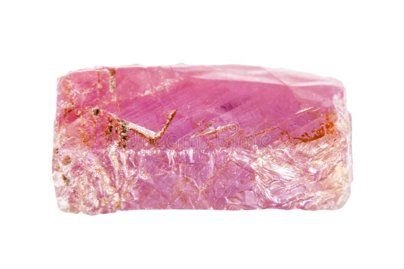 Rough Pink Ruby Crystal Isolated on White Stock Photo - Image of ...