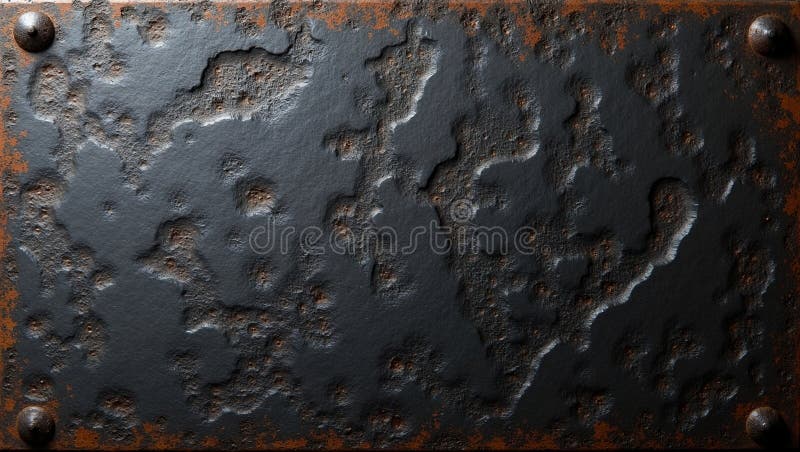 Rough Pitted Cast Iron Texture in Matte Black with Rust Patina Stock ...