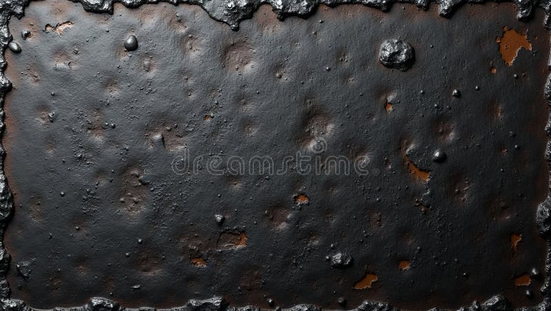 Rough Pitted Cast Iron Texture in Matte Black with Rust Patina Stock ...