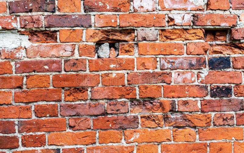 Rough Red Brick Wall As Background Texture Stock Image - Image of ...