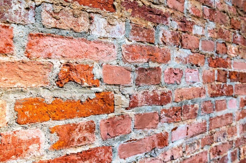 Rough Red Brick Wall As Background Texture Stock Image - Image of ...