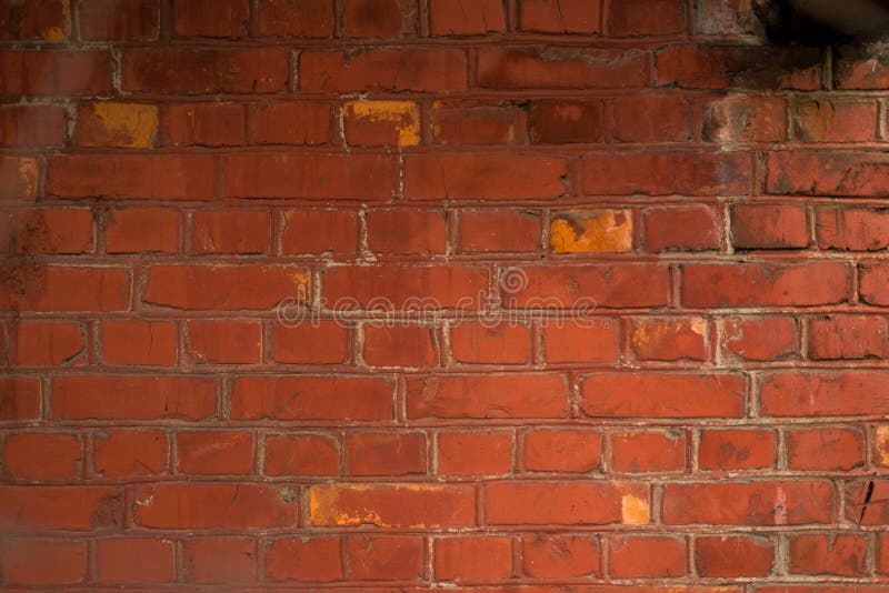 Rough Red Brick Wall with Traces of Old Age and with Different Shades ...