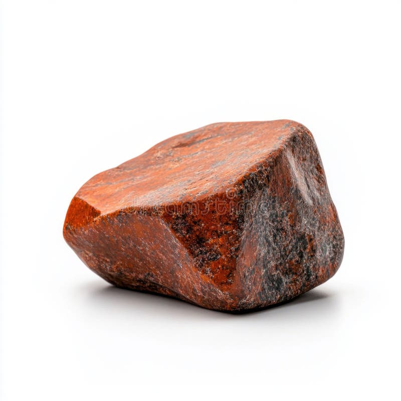 Rough Red Jasper Stone Isolated on White Background Stock Illustration ...