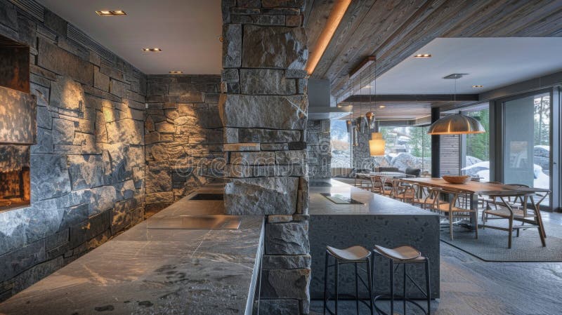 The Rough yet Refined Texture of the Stone Cladding Adds an Interesting ...