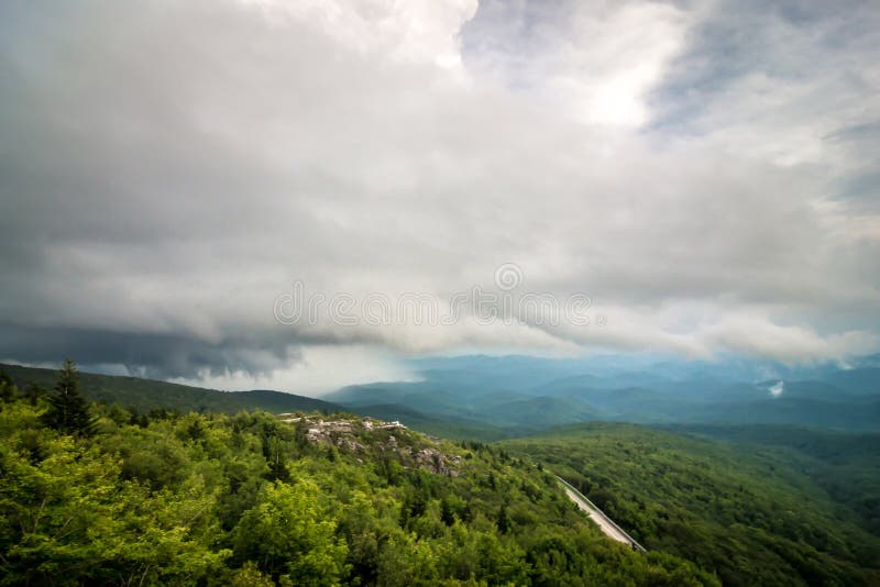 Rough Ridge Overlook Viewing Area Off Blue Ridge Parkway Scenery Stock ...