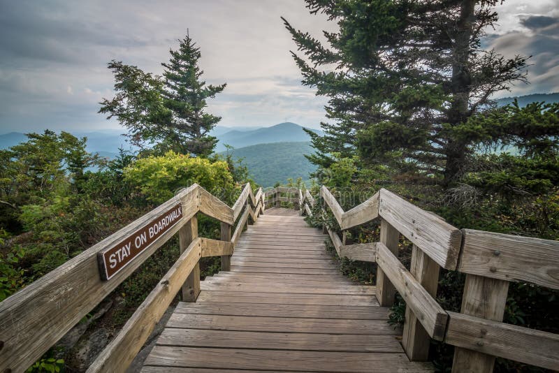 Rough Ridge Overlook Viewing Area Off Blue Ridge Parkway Scenery Stock ...