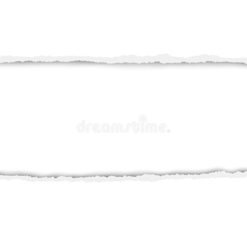 Rough Ripped Hole in White Paper. Vector Paper Template Stock Vector ...