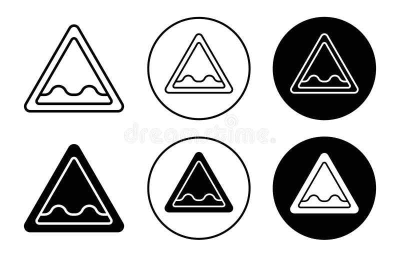 Rough road icon stock vector. Illustration of warning - 325375421